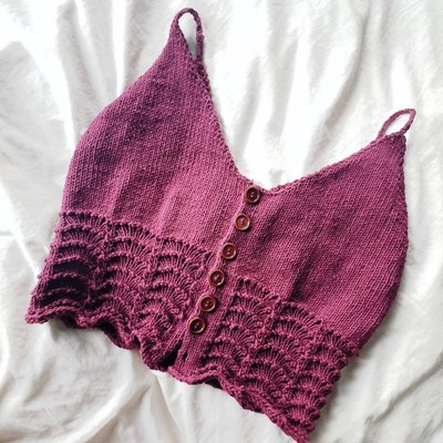 DIGITAL Knitting Pattern // Coco Loco Cami by Bibi Knit Co. // Crop Top ...