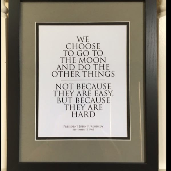 JFK Quote Print: Poster, President, Presidential, Wall Art, Moon, NASA ...