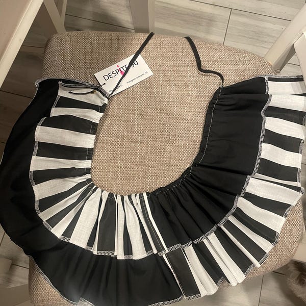 Striped/polka Dot Detachable Clown Collar, Removable Black and White ...