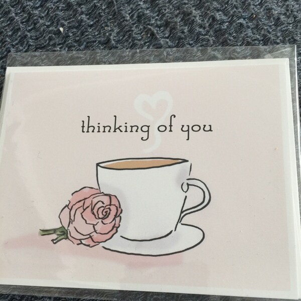 Thinking of You Tea Cup Cards Tea Lovers Cards Coffee Cards. Thinking ...