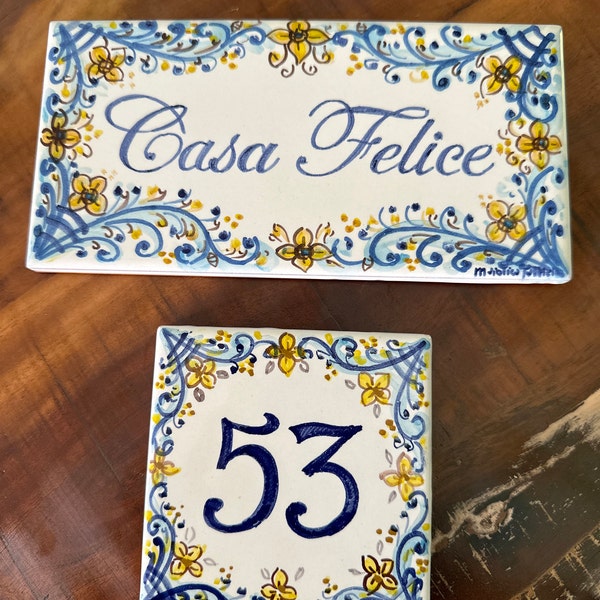 Italian Ceramic House Number, Signs for Home, Personalized Tile ...