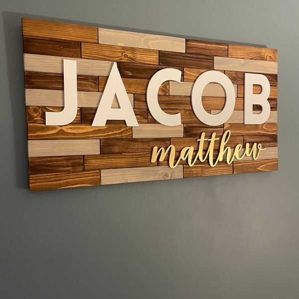 Name Sign for Nursery, Boy Nursery Name Sign, Baby Boy Sign, Baby Name ...