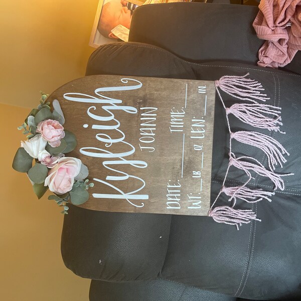 BOHO Baby Tassel Hospital Door Hanger | Baby Hospital Door Sign ...