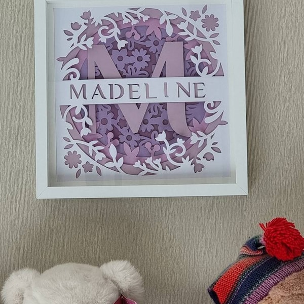 3D Flower Split Monogram A-Z Shadow Box, Alphabet Family Name SVG ...