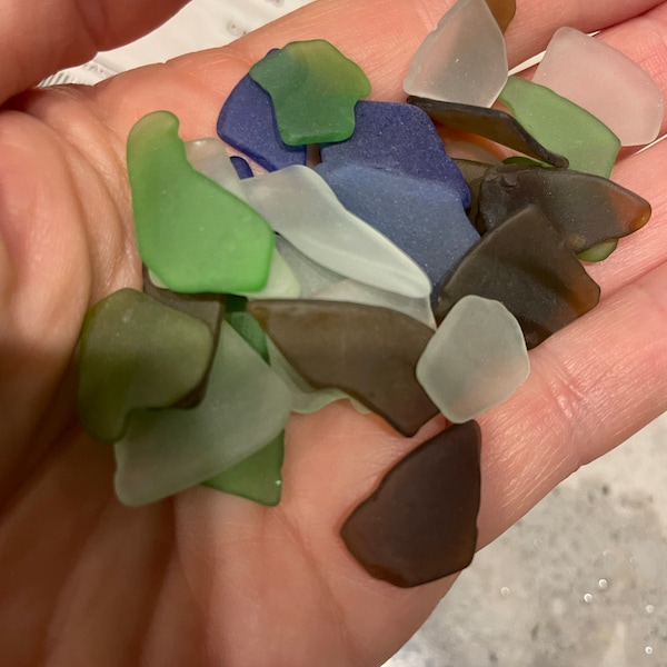 30 Pieces of Medium Sea Glass Beach Glass Frosty Tumbled Beach Glass ...