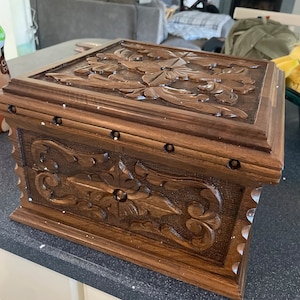 Large Puzzle Box for Adults, Secret Lock Box, Carved Puzzle Box ...