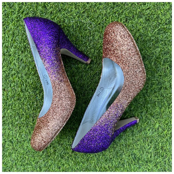 Under the Sea Sculpted Glitter Wedges Sculpted Shoes Low Wedding Shoes ...