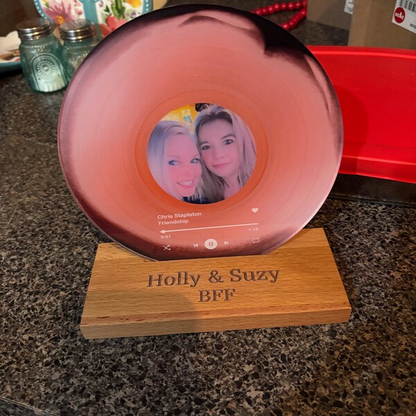 Personalized Vinyl Record With Photo Acrylic Song Plaque Anniversary ...