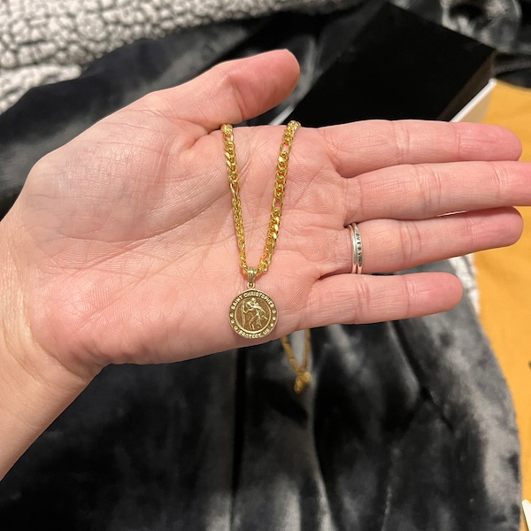 Saint Christopher Pendant: Solid Gold St Christopher Medal 10k/14k - Etsy