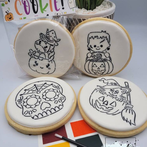 Halloween PYO Cookie Stencil Cute Cat Matching Cookie Cutter Available ...