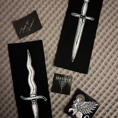 Patch Set daggers Two Screen Printed and Hand Cut Dagger Patches - Etsy
