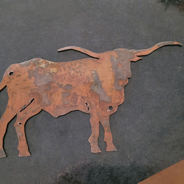 Iron Longhorn Steer | Metal Wall Art ~ Flat Mounted Southwest Sonoran ...