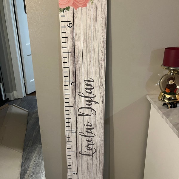 Custom Wooden Growth Chart - Personalized Height Ruler for Kids ...