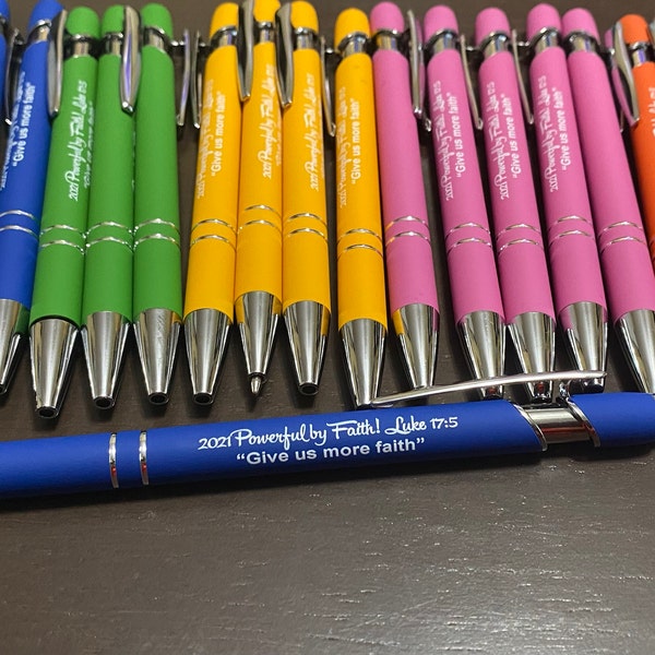 12 Premium Custom Pens With Stylus | Burst of Color | Personalized Soft ...