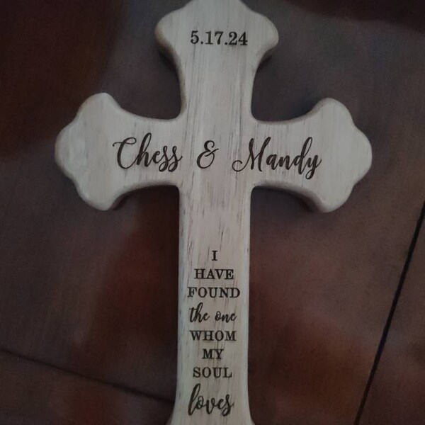 Our Wedding Day Personalized Wood Cross, Gifts for Wedding, Religious ...