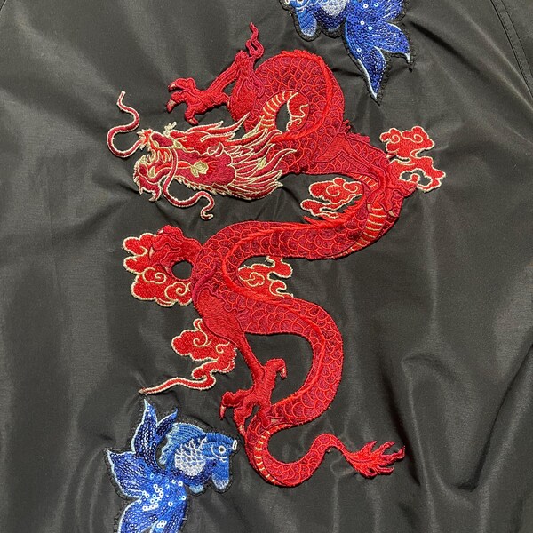 11" Large Chinese Dragon Patch Sew on Back Patch Round Embroidered ...