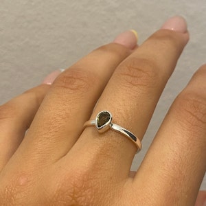 Rare Meteorite Gemstone Ring 925 Sterling Silver Meteorite | Etsy