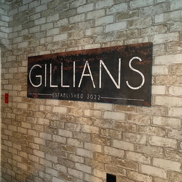 Family Name Sign Last Name Established Signs Gift for Her Modern ...