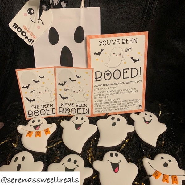 PRINTABLE You've Been Booed! Happy Halloween! Cute Ghost Gift Tag ...