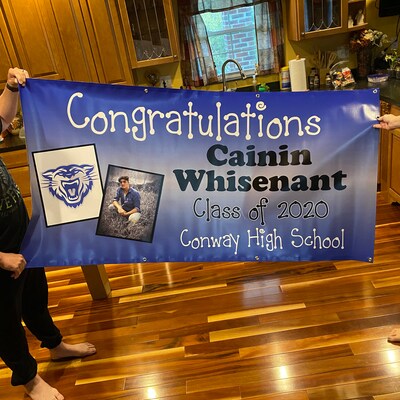 Personalized Graduation Banner TWO PHOTOS - Etsy