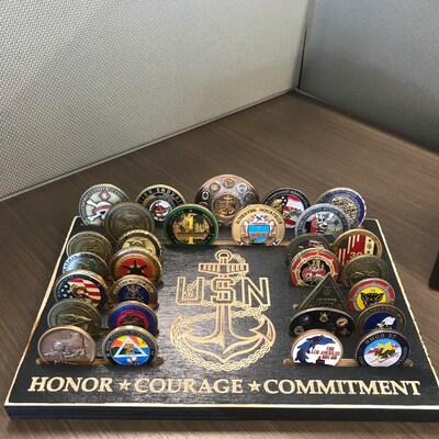 25 Coins US Navy Chief Petty Officer CPO Anchor Wood American Flag ...