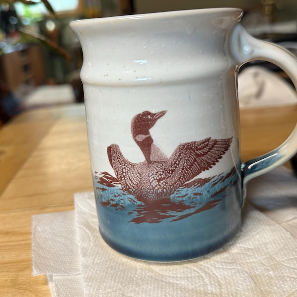 Handmade Loon Stoneware Mug, Pottery Coffee Cup, Made to Order - Etsy