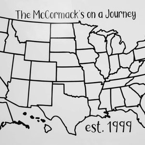 Large 18 USA Decal Map Tracker US Decal, Camper Tracking Decal, Camping ...