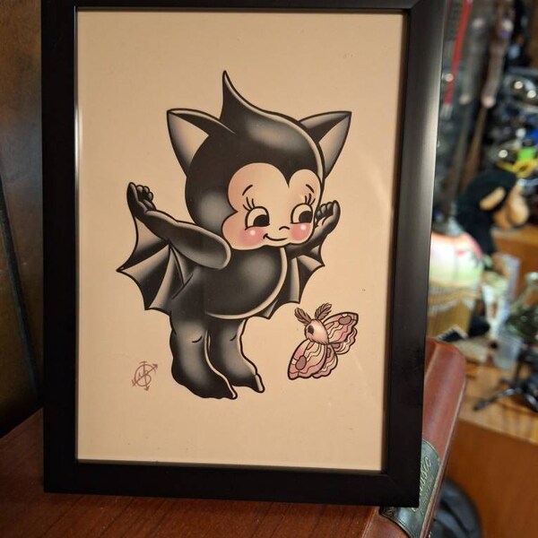 Vintage Devil Kewpie Halloween Sticker - Etsy