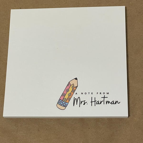 Personalized Post-it® Note Pads for Teacher, Custom Notepad, to Do List ...