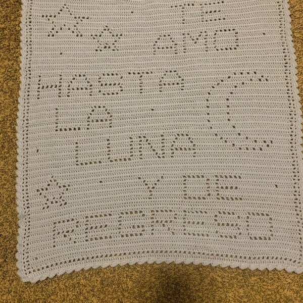 Crochet Baby Blanket Pattern Your First Breath Took Ours Away Filet ...