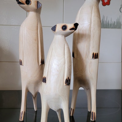 Meerkat Lovers Present 12,10, Meerkat Pair Wooden Meerkat Lovers ...