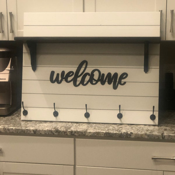 Wooden Welcome Word Cutout, Script Welcome Sign, Painted Welcome Sign ...