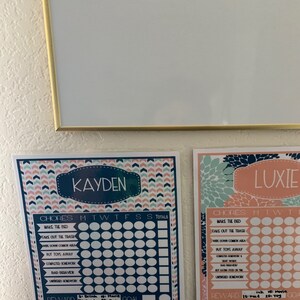 Point System Chore Chart Printable Personalized - Navy, Peach, Mint ...