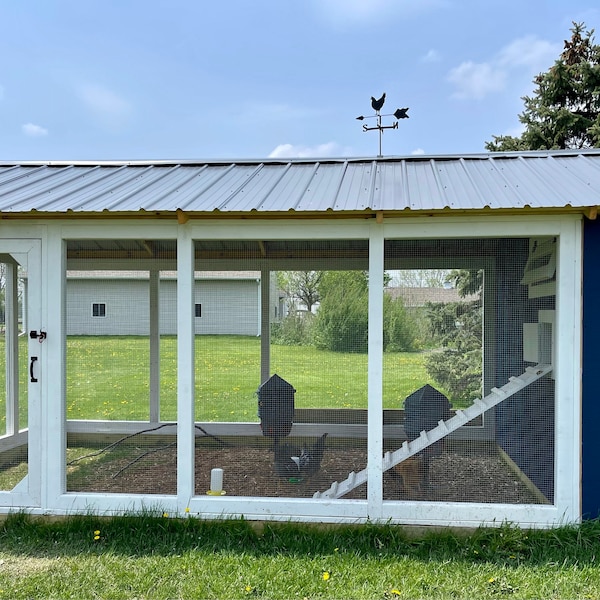 The Lazy Scroll Hen Chicken Roof Mounted Weathervane Black Wrought Iron ...