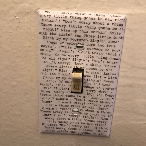 Custom Song Lyric Light Switch Cover - Etsy