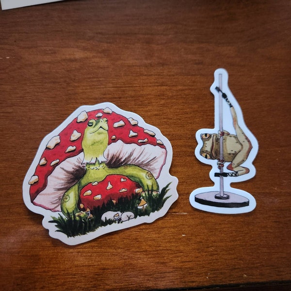 Pole Dancing Frog Sticker, Stripper Frog, Small and Large, Bumper ...