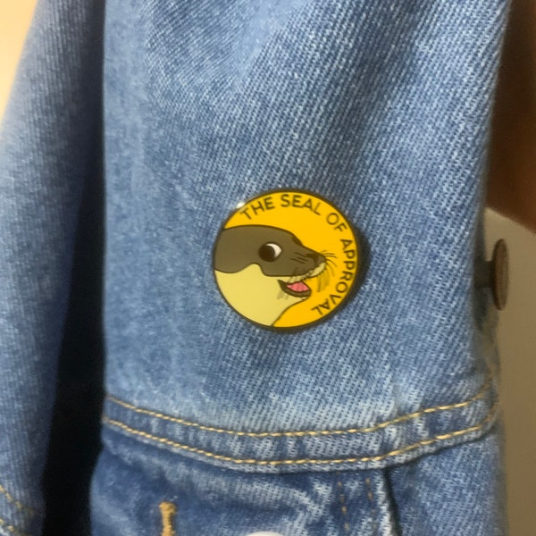 The Seal of Approval Enamel Pin Badge • Cute Animal Lover Meme ...
