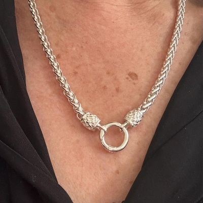 5mm Oxidized Silver Braid Chain Wheat Chain Viking Chain Sterling ...