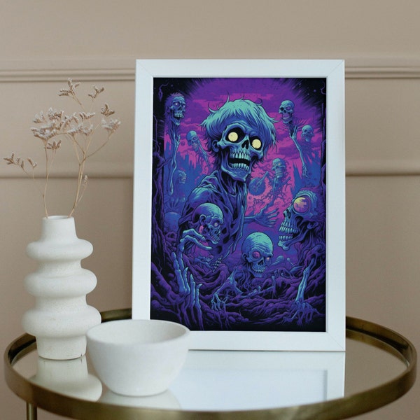 Creepy Halloween Digital Art Print, AI Generated, Wall Art, AI Art ...