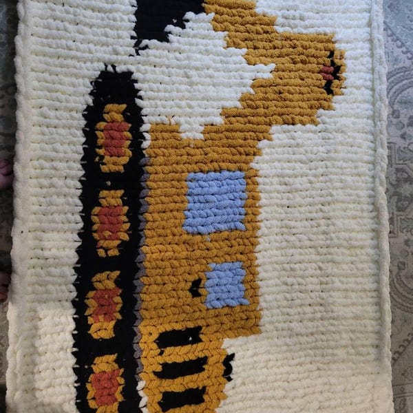 Fisherman With Bass - Finger Knitting / Chunky Knit Blanket Pattern - Etsy