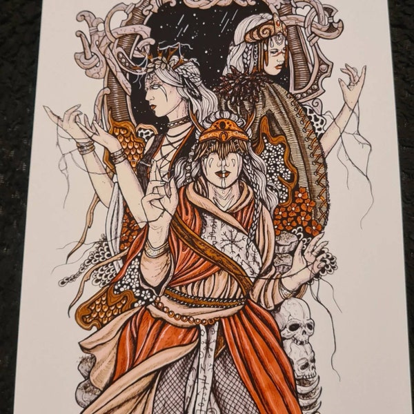 Norns | Nornir | Hand Signed Print | Norse Mythology Christmas Gift - Etsy