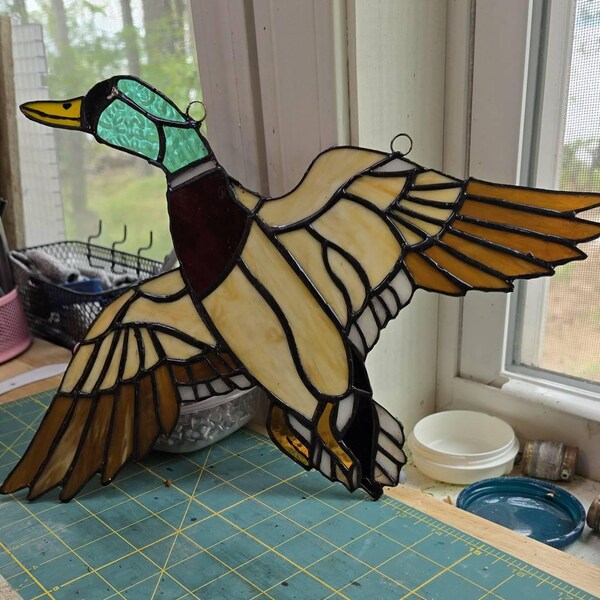 Mallard Duck Stained Glass Pattern Digital Download, Mallard Duck ...