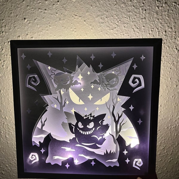 Pokemon 4 - Paper Cut Light Box Template Files, Shadow Box, 3D Papercut ...
