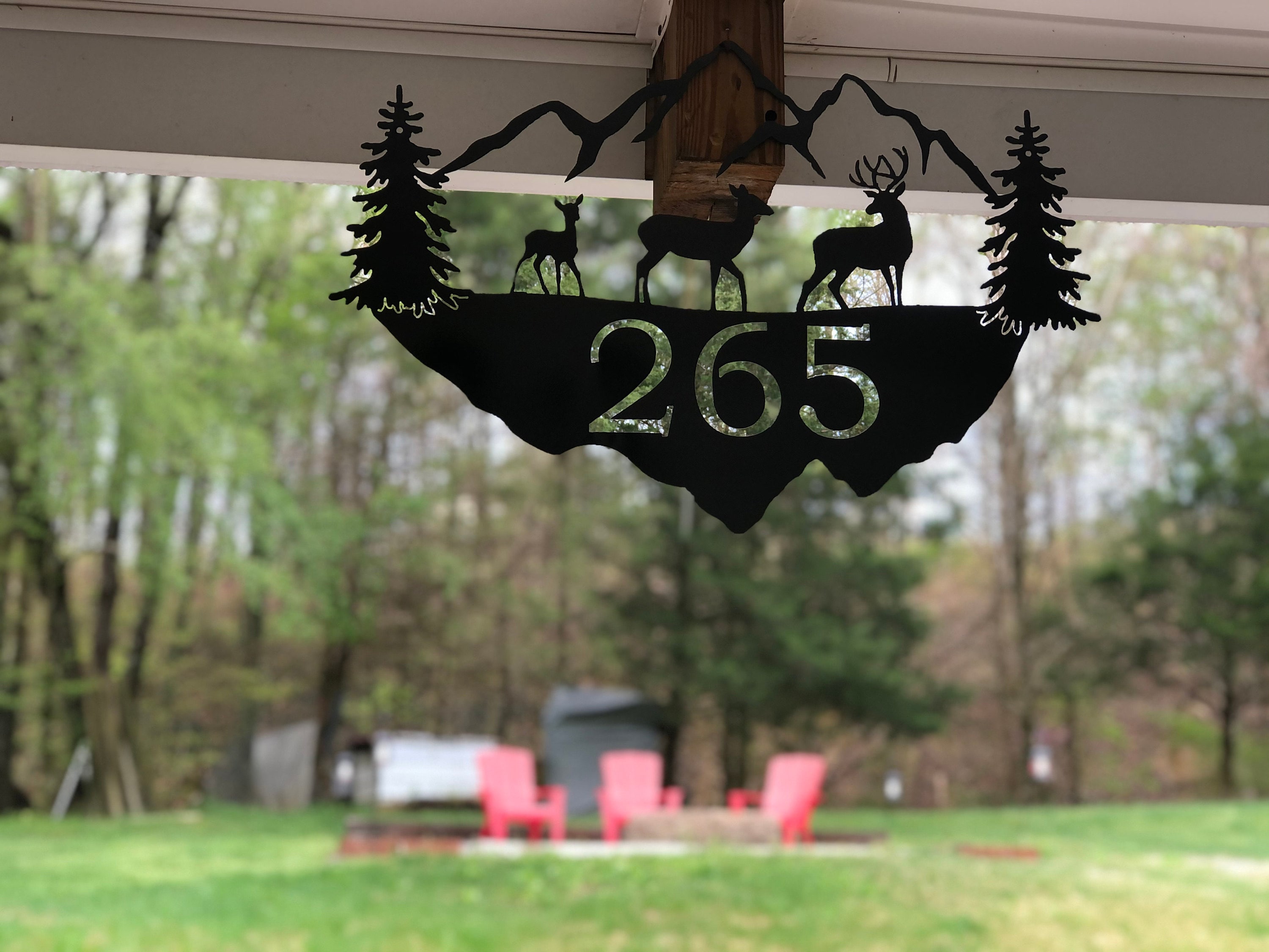 Mountain Address Sign | Mountain Last Name Sign | Metal House Numbers ...
