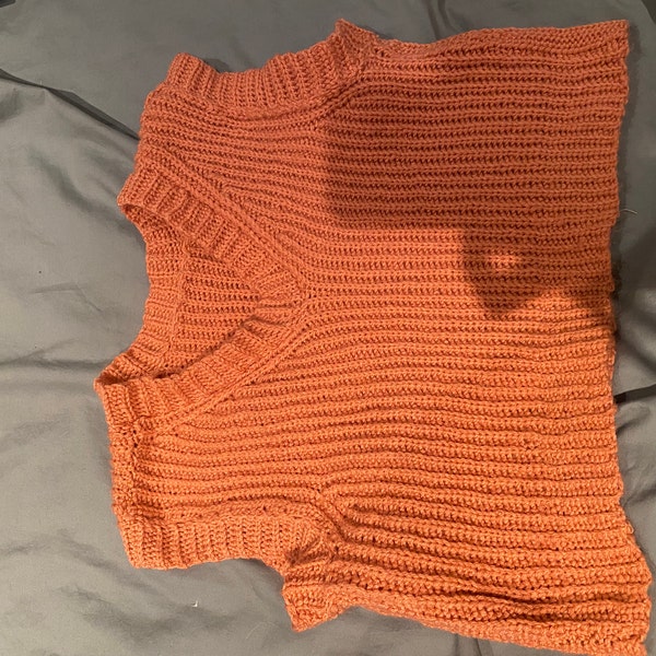 Crochet Ribbed Vest Pattern, Crochet Sweater Pattern, Easy Crochet Vest ...