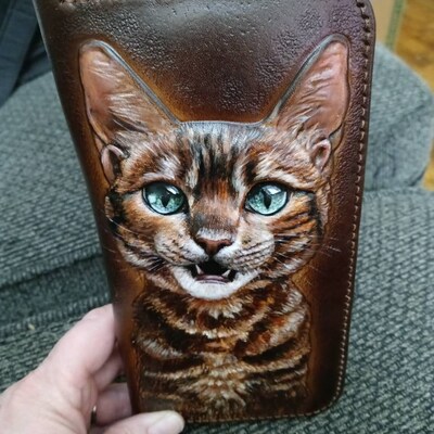 Hand-tooled Leather Ship Wallet Sailboat Wallet Carved - Etsy