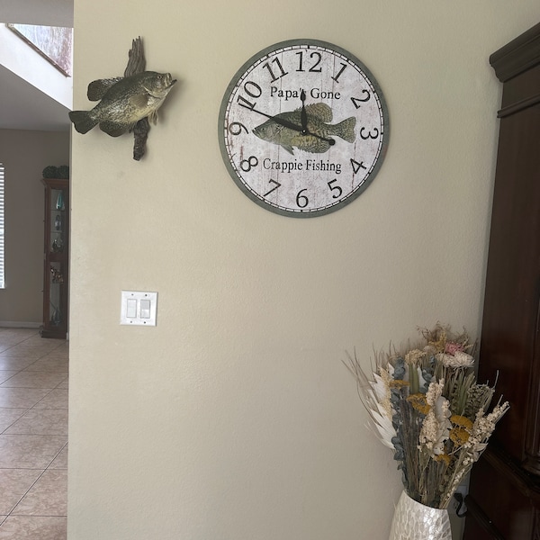 Personalized Gone Crappie Fishing Clock - Etsy