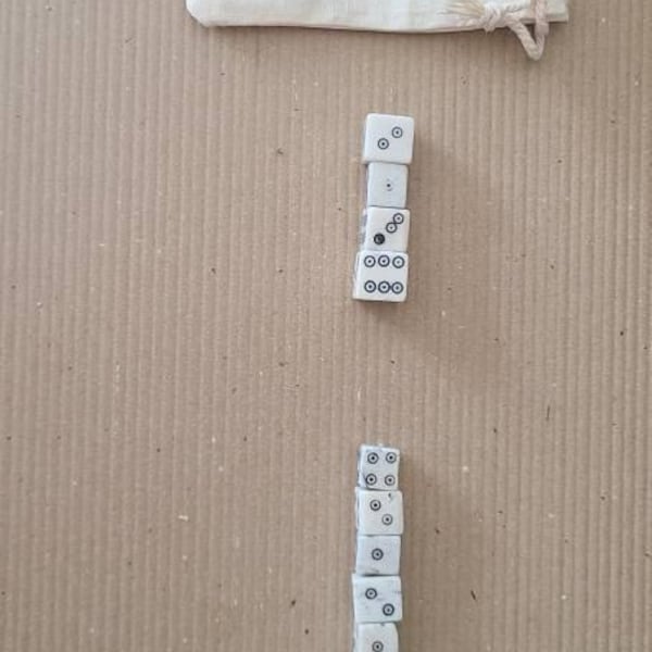 UNIQUE Medieval Bone Domino Set (double Six), SCA, Creative Anachronism ...