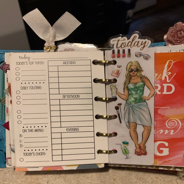 Foiled Planner Page Marker, Marbled Bookmark, Today, Weekly and Monthly ...