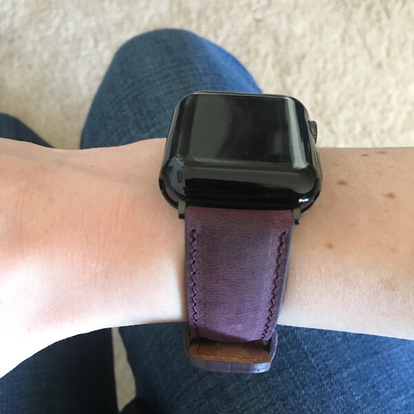 Red Leather Apple Watch Ultra/8/7/se/6/5/4/3/2/1/38mm,40mm,41mm,42mm ...